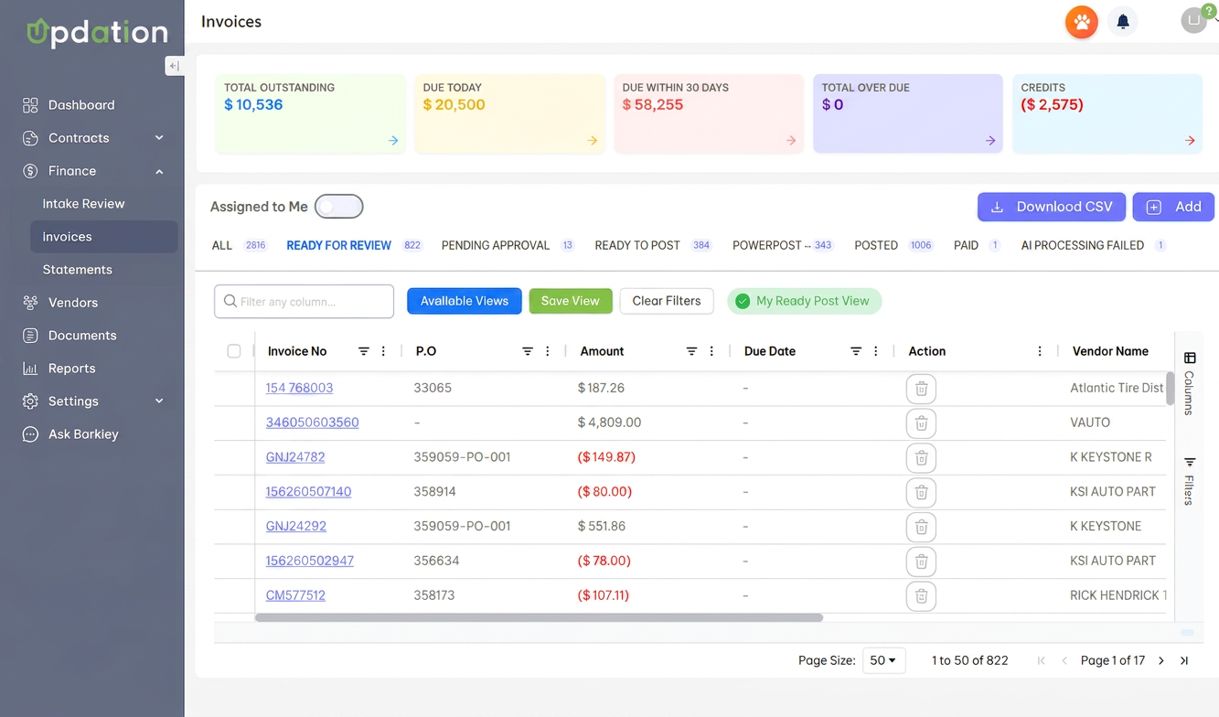 Updation.ai – AI Vendor & Contract Management for Dealerships